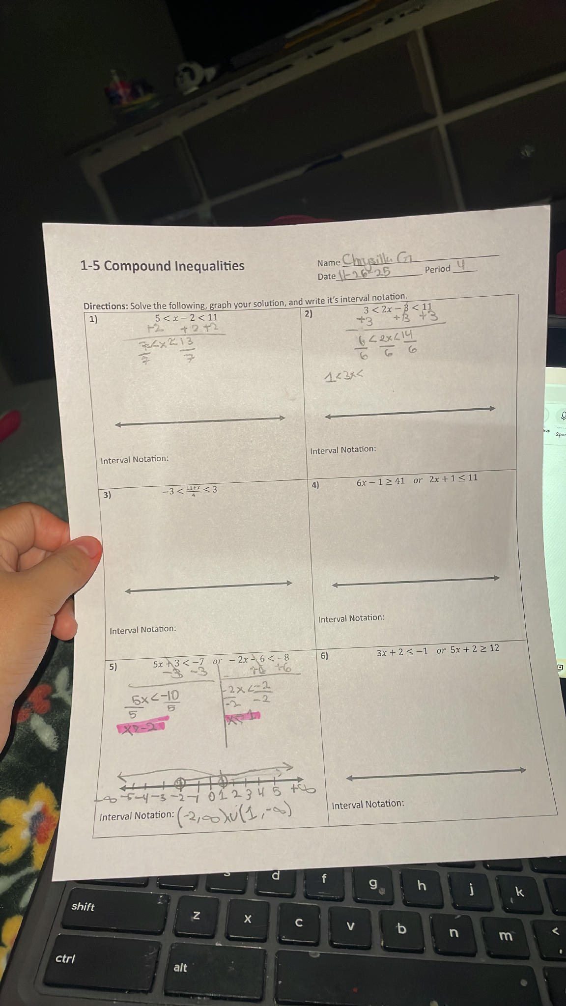 Directions: Solve the following, graph your | StudyX