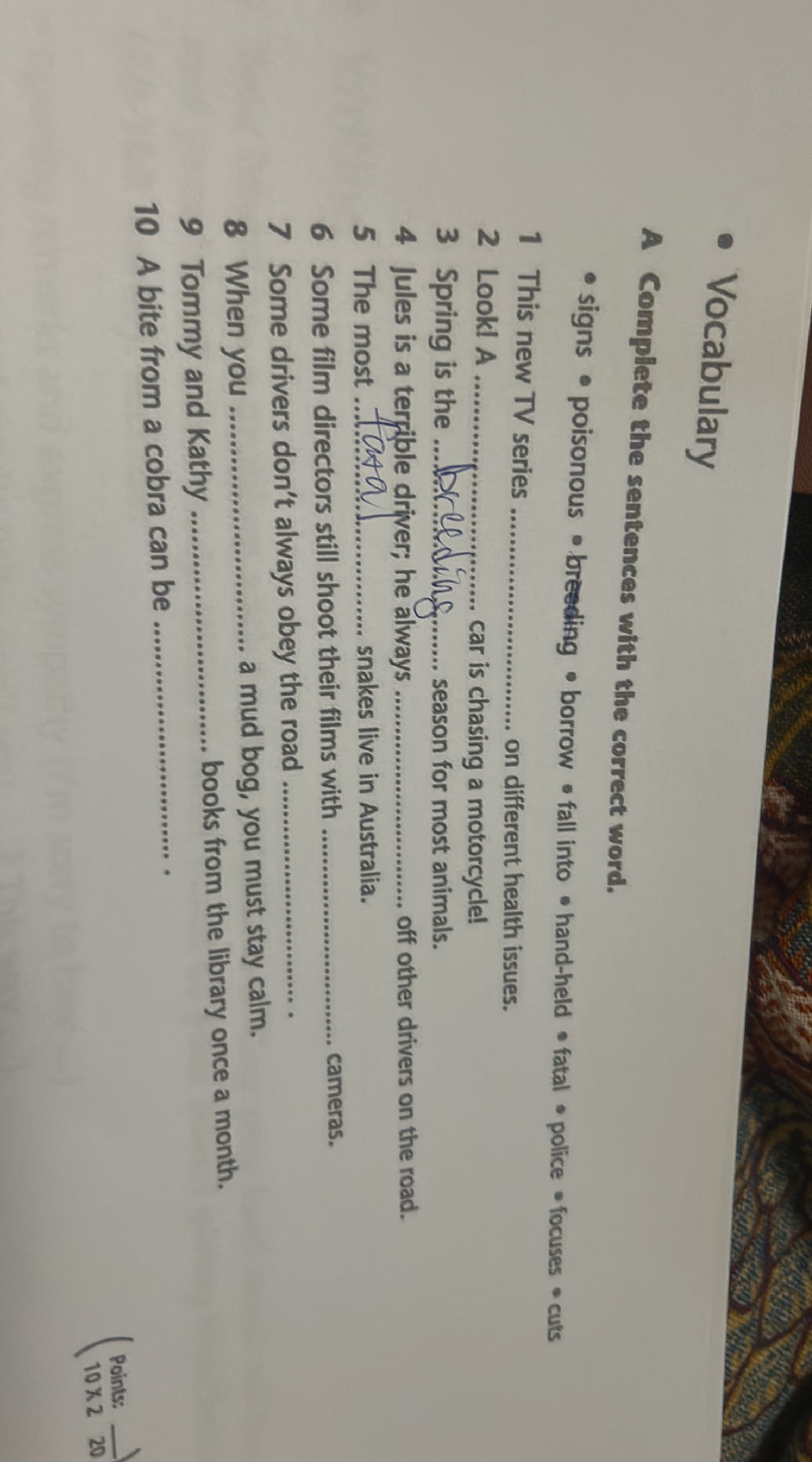 A Complete the sentences with the correct | StudyX