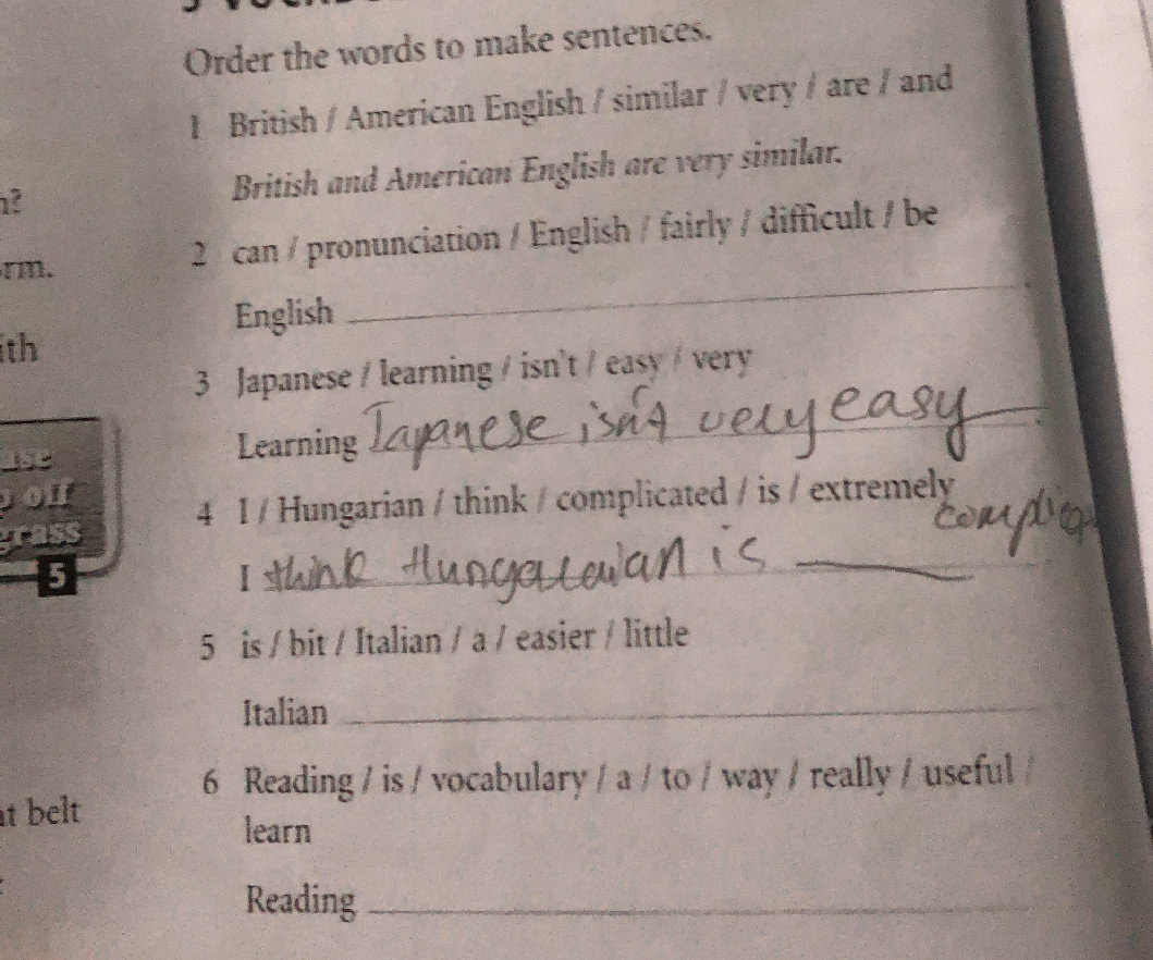 Order the words to make sentences. 1 | StudyX