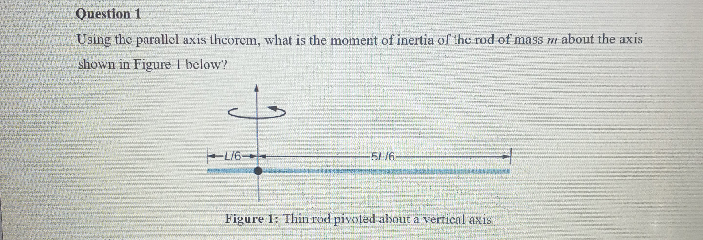 Using the parallel axis theorem, what is the | StudyX