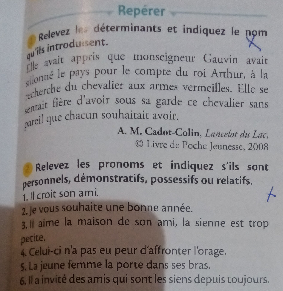 Relevez les pronoms et indiquez s'ils sont | StudyX