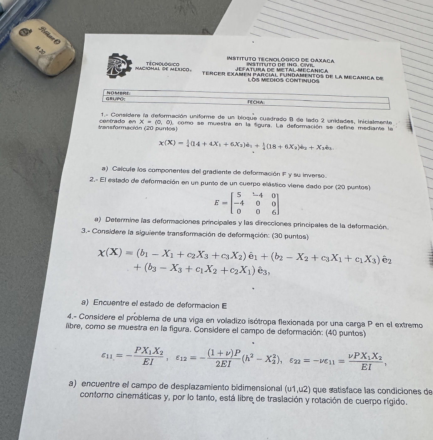 4.- Considere el problema de una viga en | StudyX