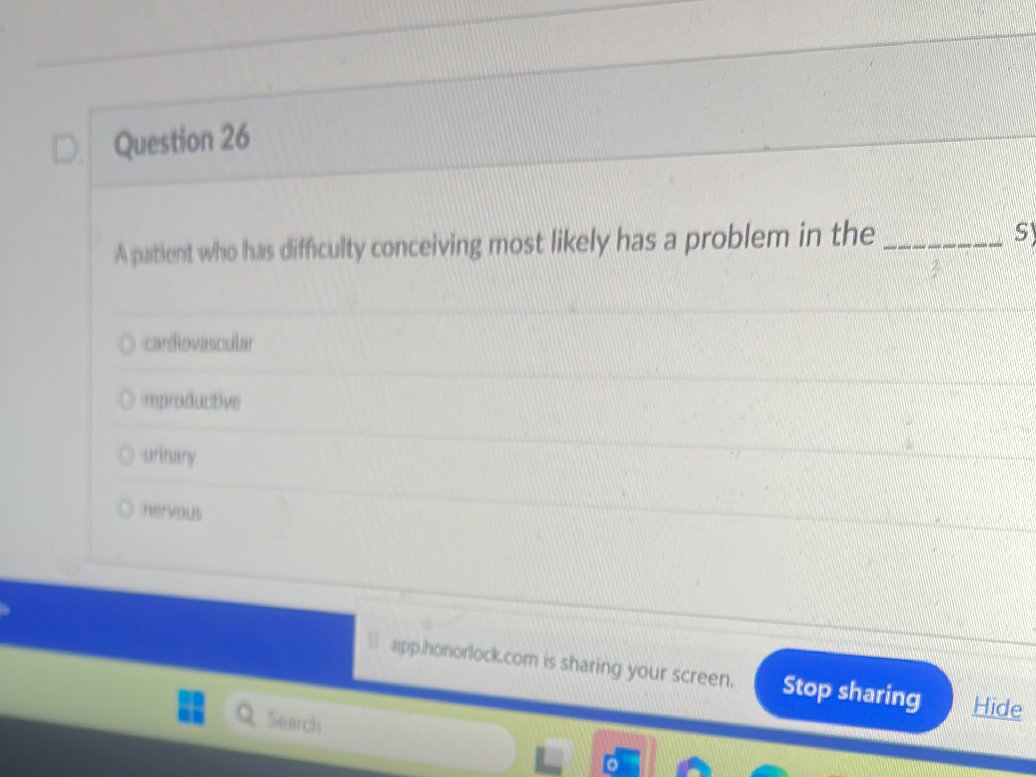 A patient who has difficulty conceiving most | StudyX