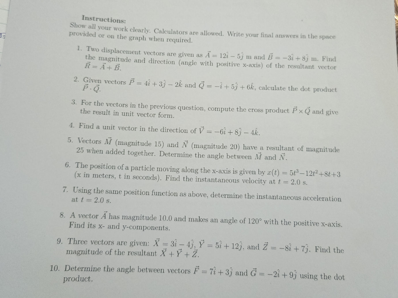 Instructions: Show all your work clearly. | StudyX