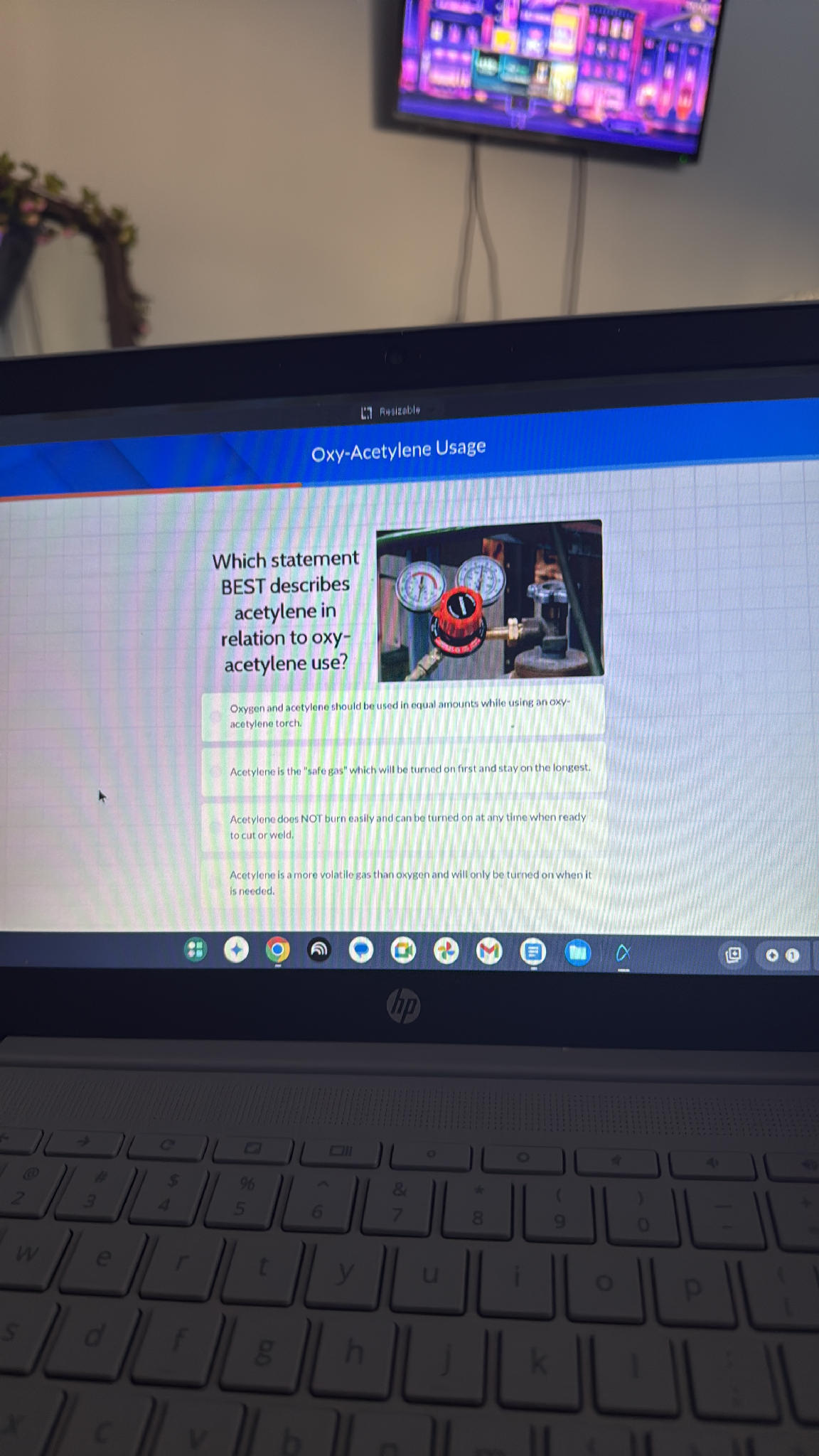 Which statement BEST describes acetylene in | StudyX