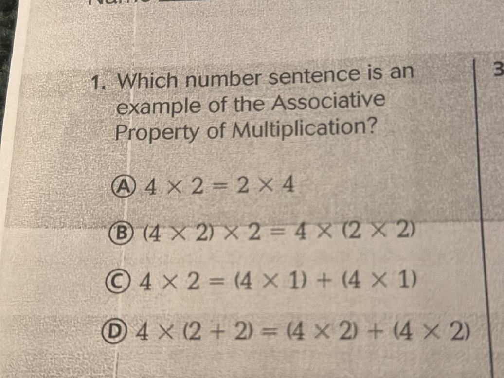 Which number sentence is an example of the | StudyX