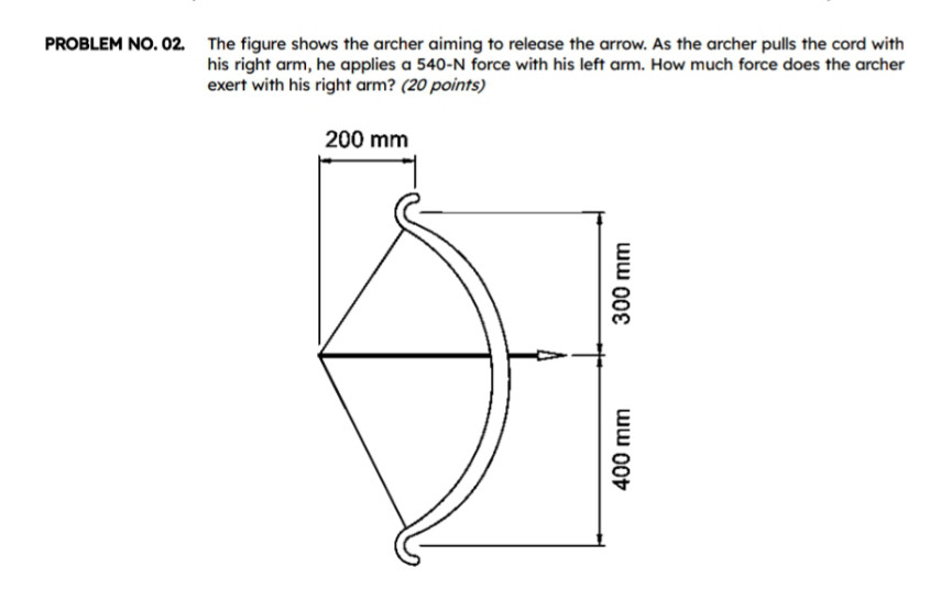 PROBLEM NO. 02. The figure shows the archer | StudyX