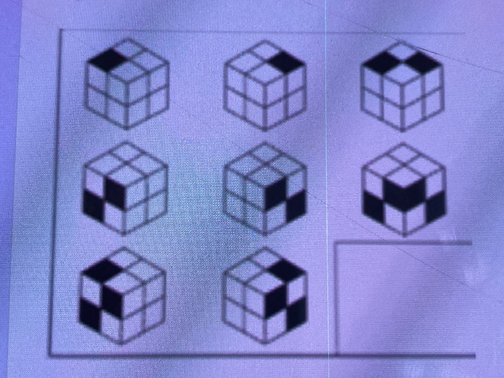 Determine the missing cube pattern in the | StudyX