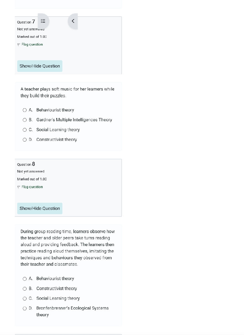 During group reading time, learners observe | StudyX