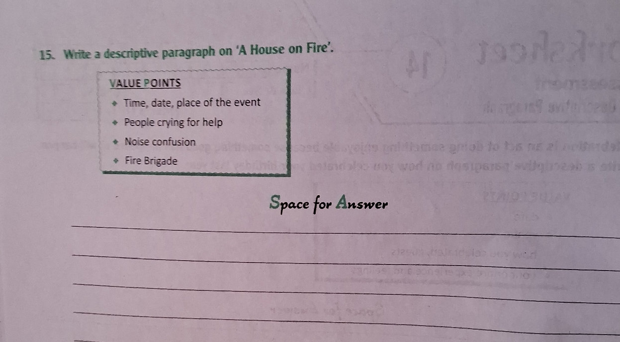 15. Write a descriptive paragraph on 'A | StudyX
