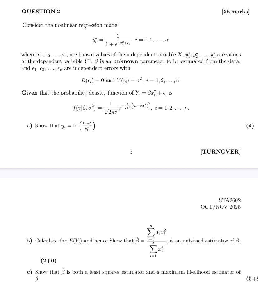 QUESTION 2 [25 marks] Consider the nonlinear | StudyX