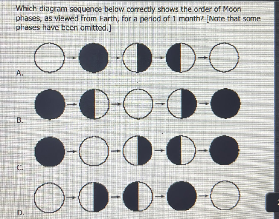 Which diagram sequence below correctly shows | StudyX