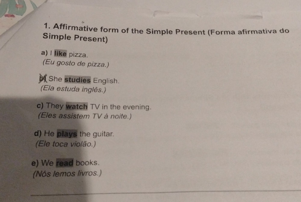 1. Affirmative form of the Simple Present | StudyX