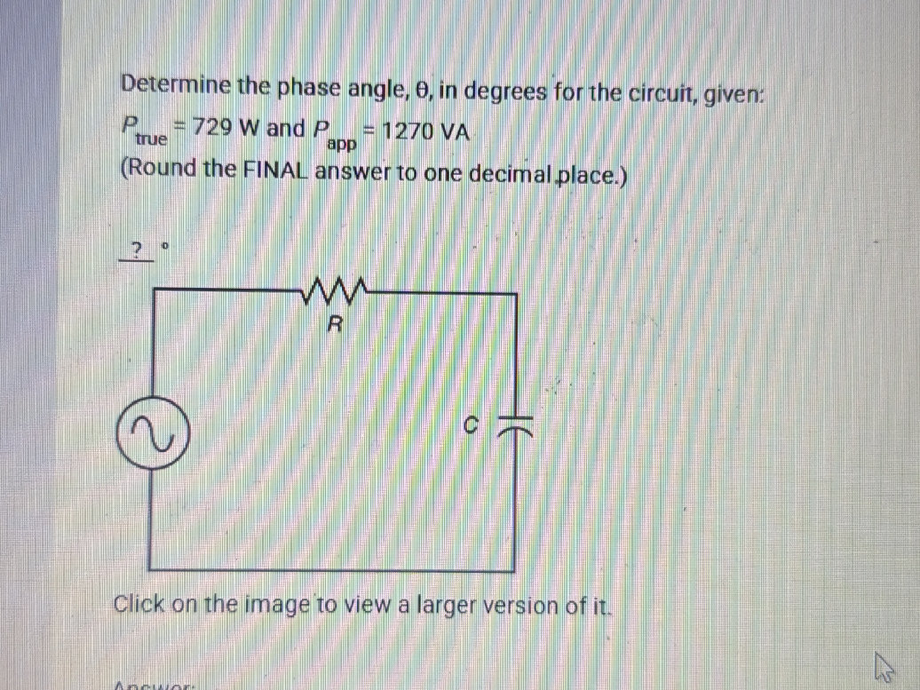 Determine the phase angle, $ $, in degrees | StudyX