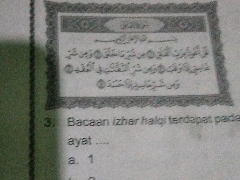 3. Bacaan izhar halqi terdapat pada ayat | StudyX
