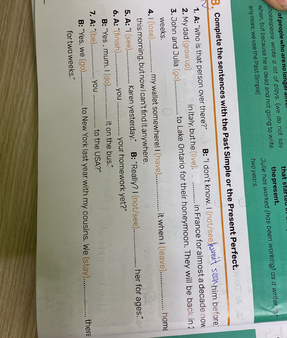 Complete the sentences with the Past Simple | StudyX