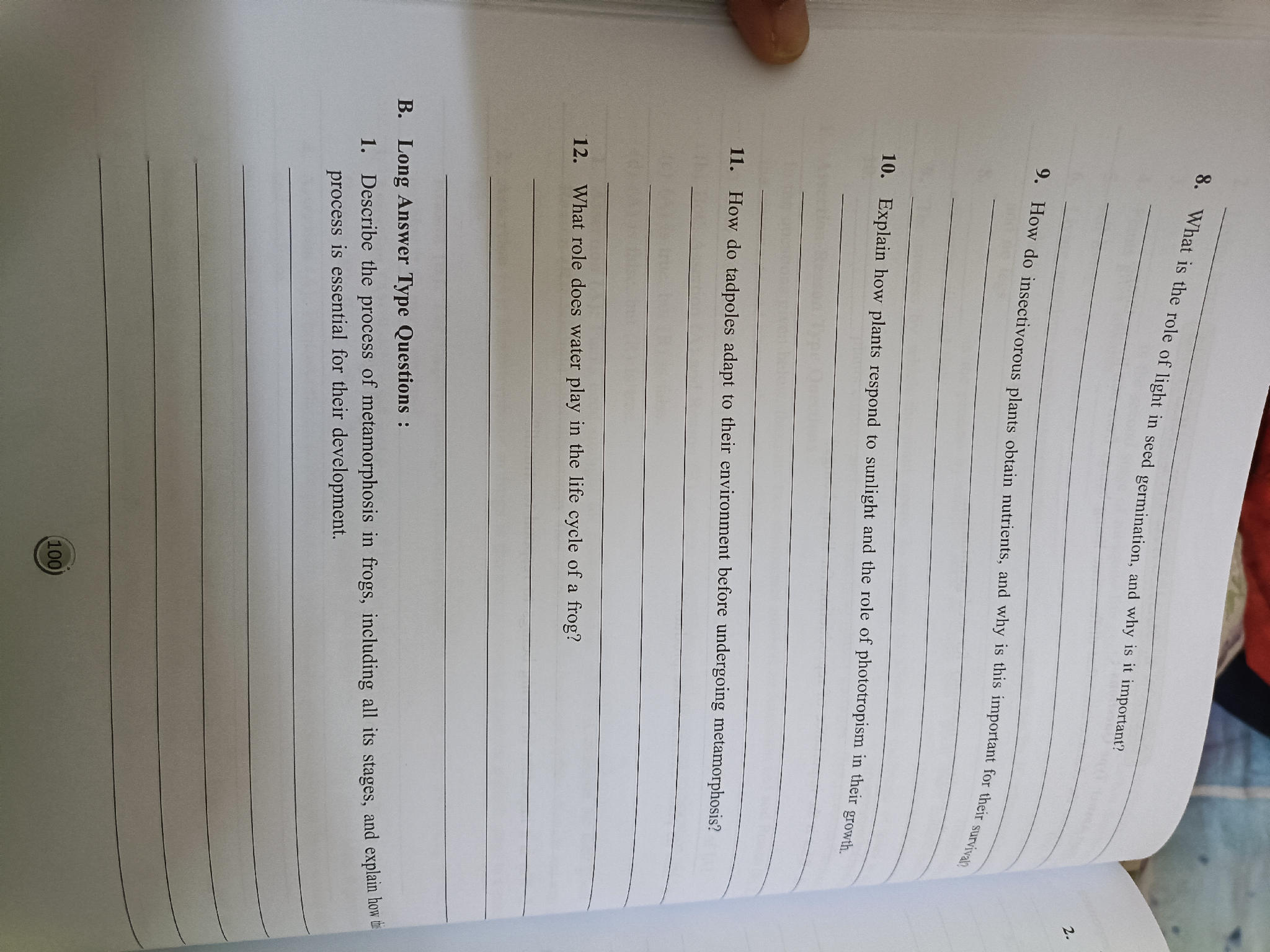 8. What is the role of light in seed | StudyX