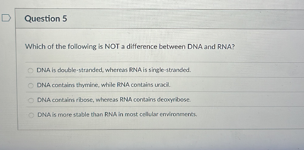 Which of the following is NOT a difference | StudyX