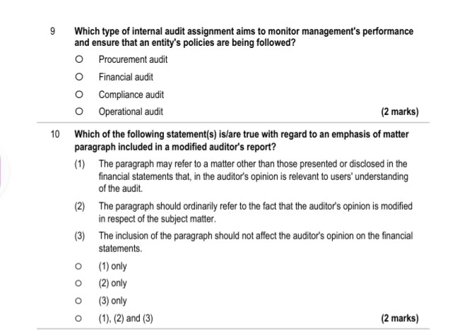 Which type of internal audit assignment aims | StudyX