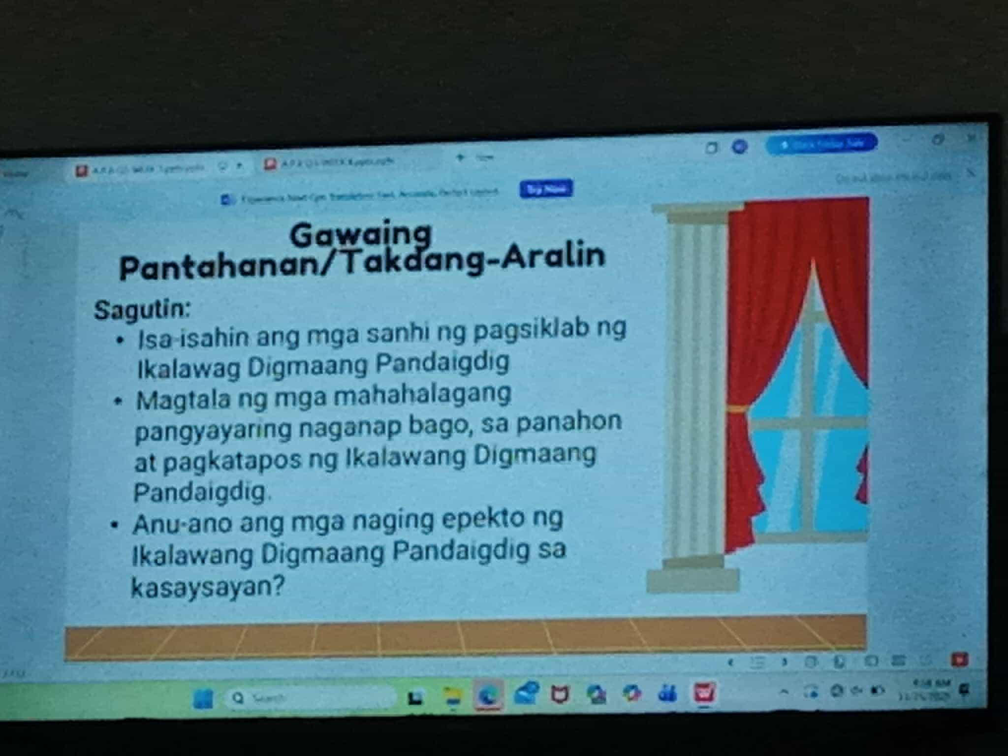 Gawaing Pantahanan/Takdang-Aralin Sagutin: | StudyX