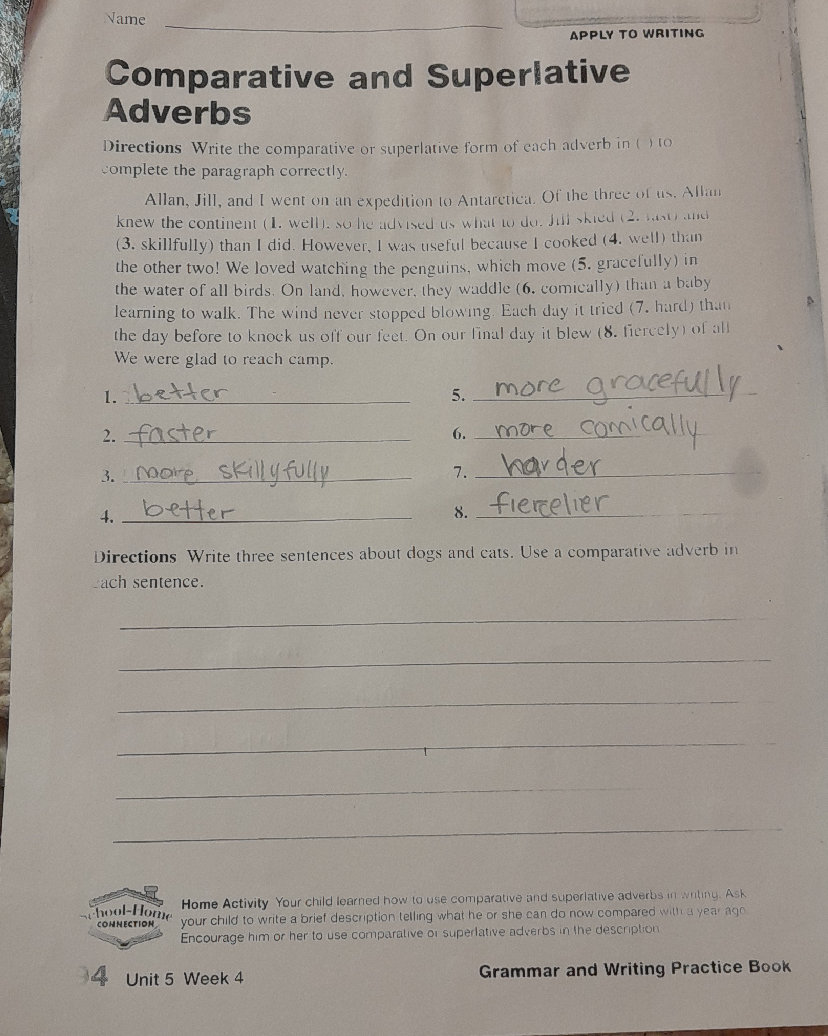 Directions Write the comparative or | StudyX