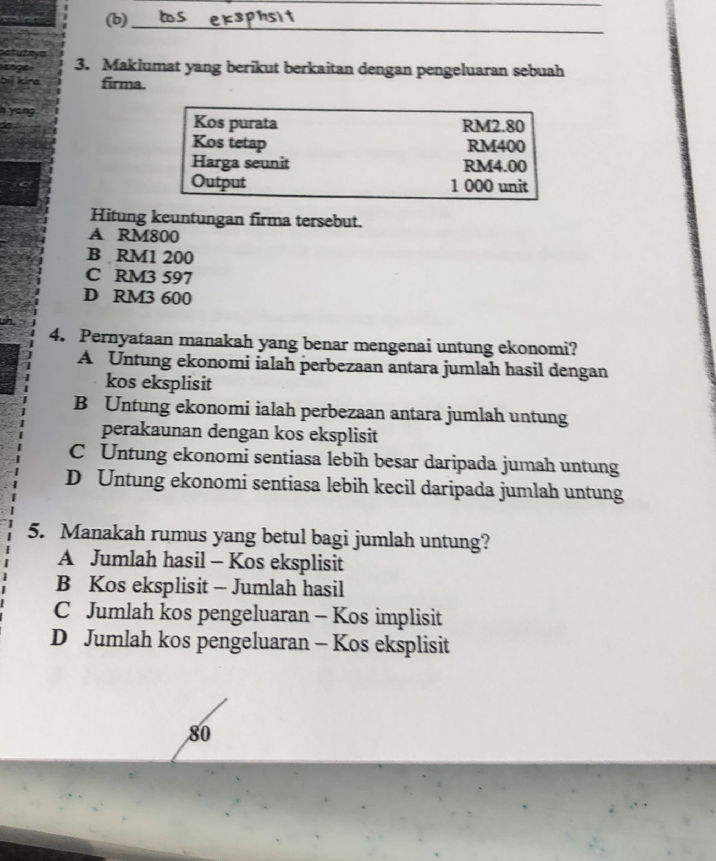 5. Manakah rumus yang betul bagi jumlah | StudyX