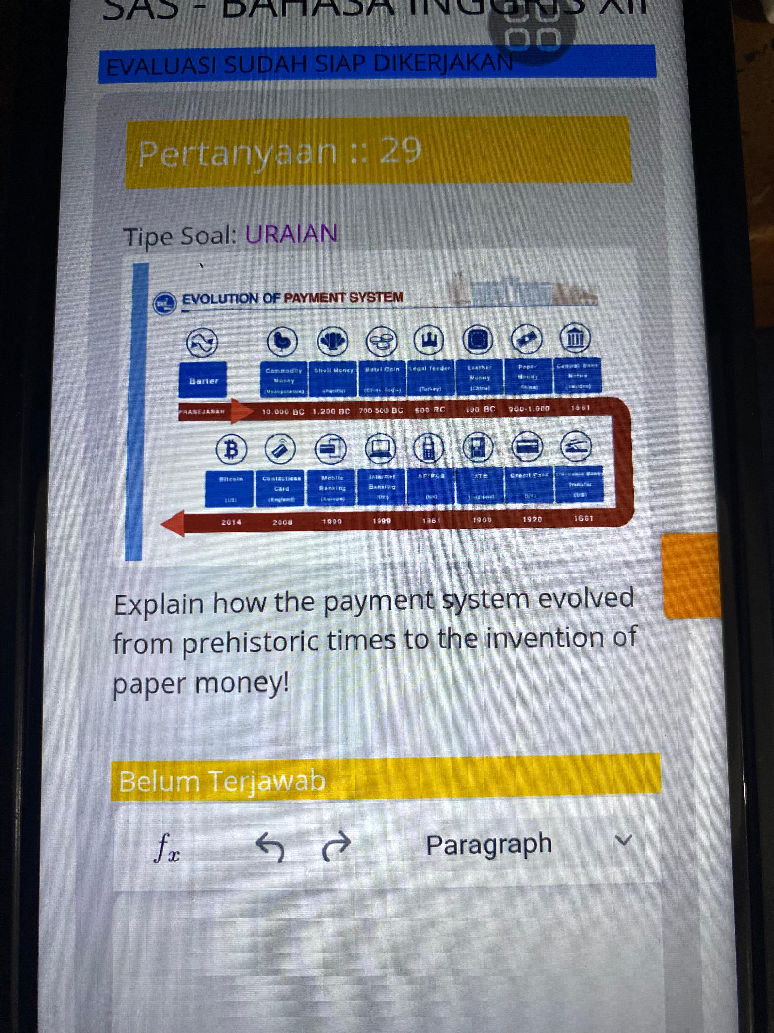 EVOLUTION OF PAYMENT SYSTEM | PRASEJARAH | | StudyX