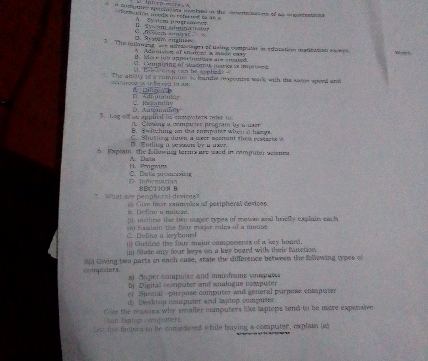 A computer specialists involved in the | StudyX