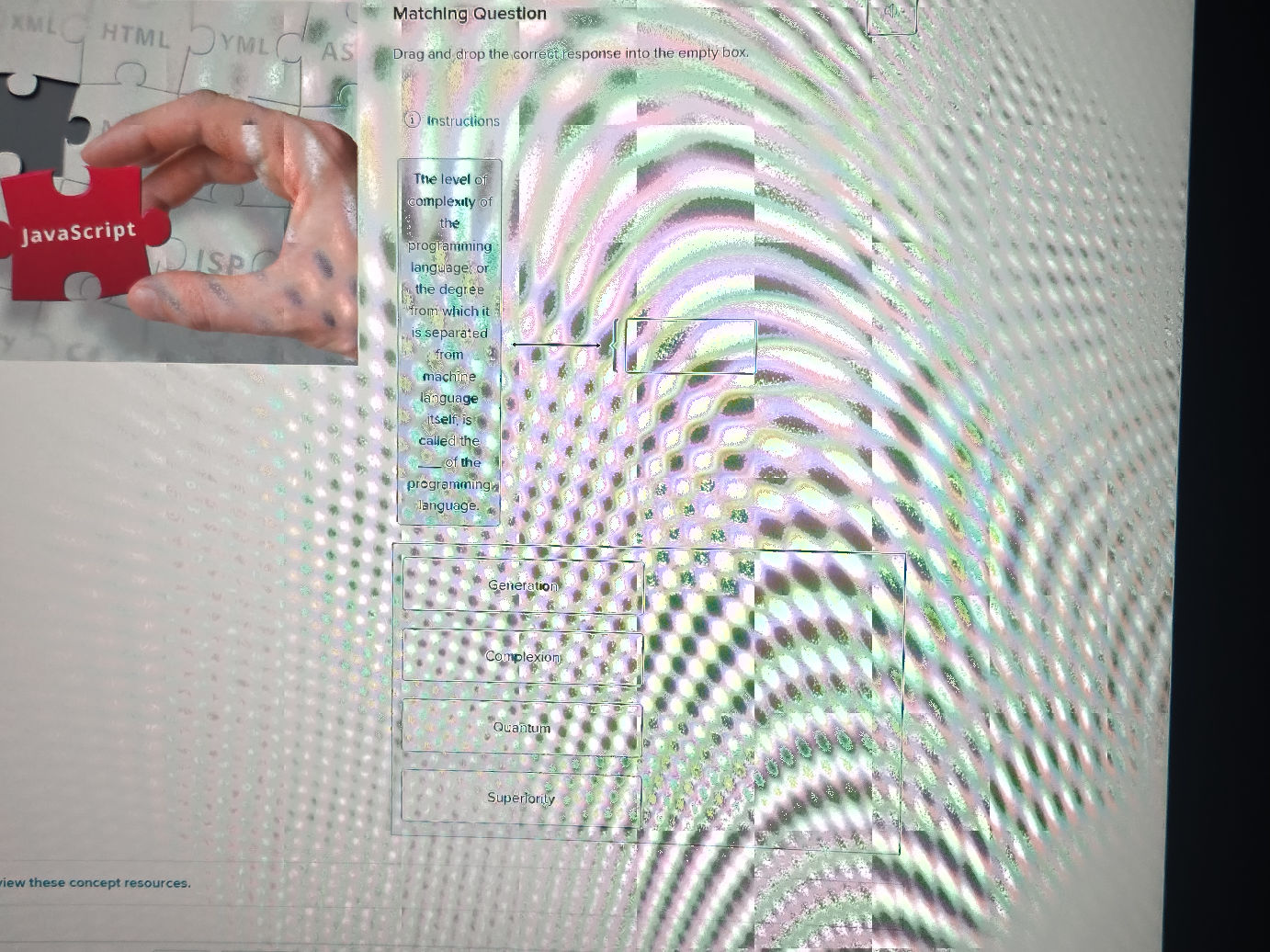 Matching Question Drag and drop the correct | StudyX