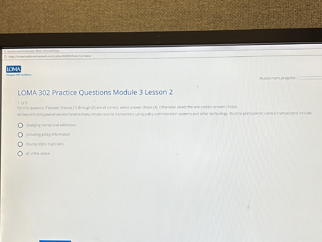 An insurer's policyowner service handles | StudyX