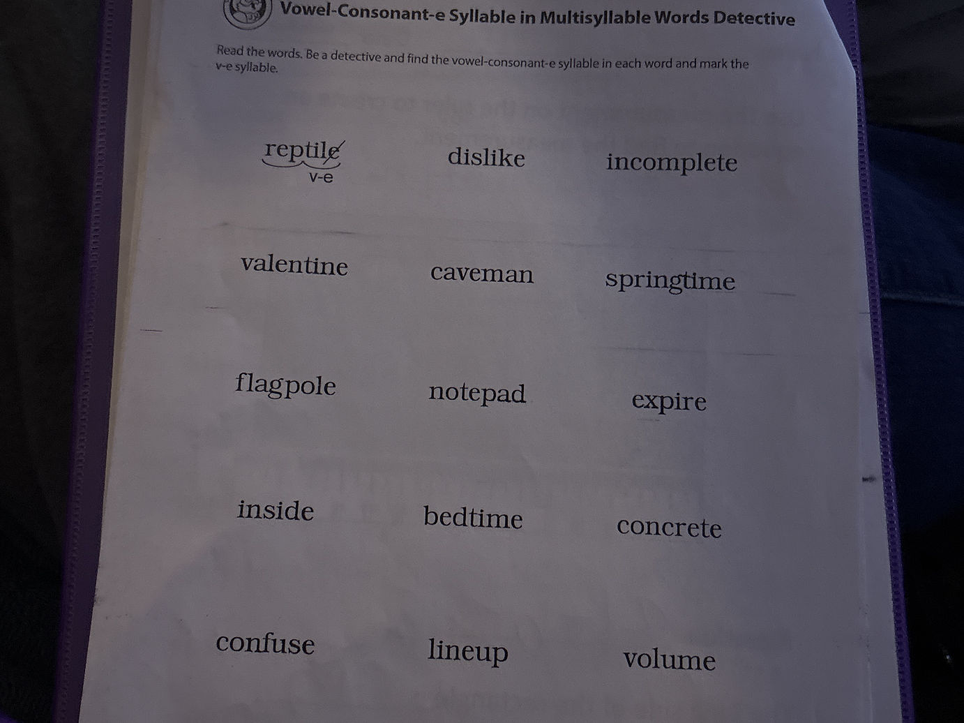 Vowel-Consonant-e Syllable in Multisyllable | StudyX