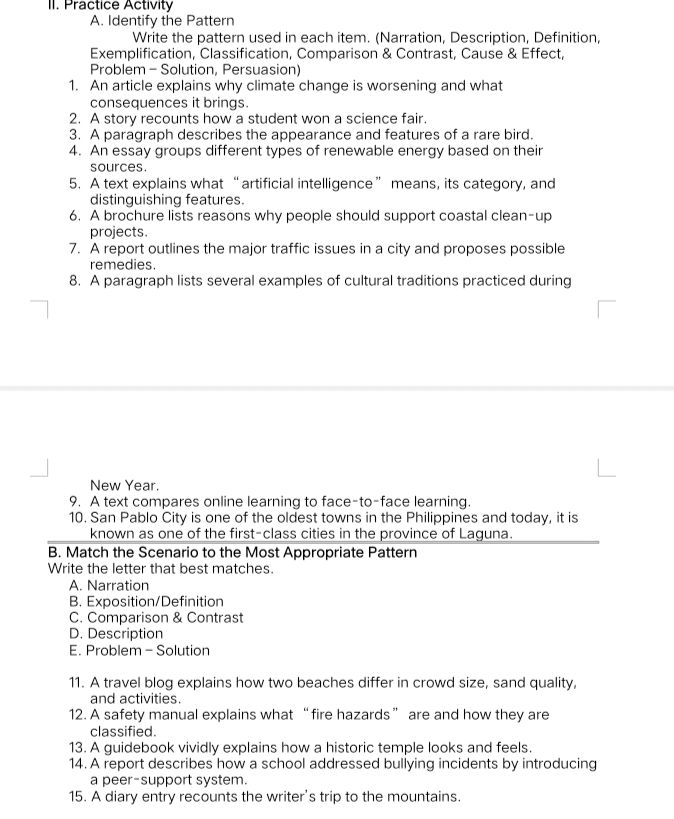 A. Identify the Pattern Write the pattern | StudyX