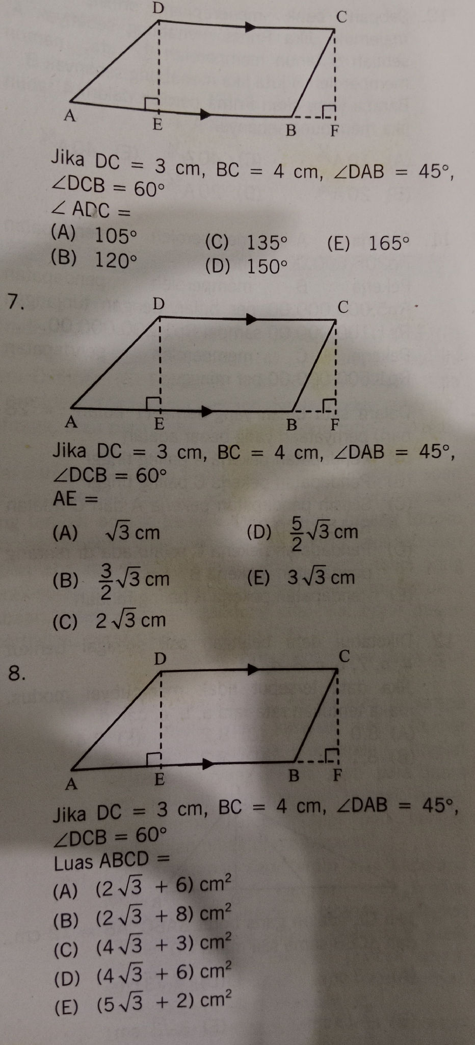 Diagram shows a parallelogram ABCD with | StudyX