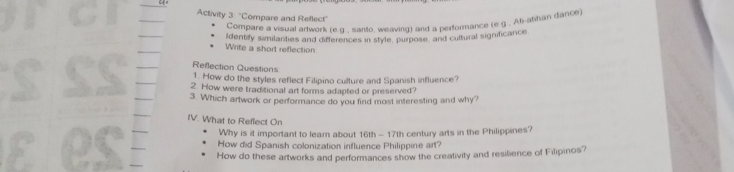 Activity 3: "Compare and Reflect" * Compare | StudyX