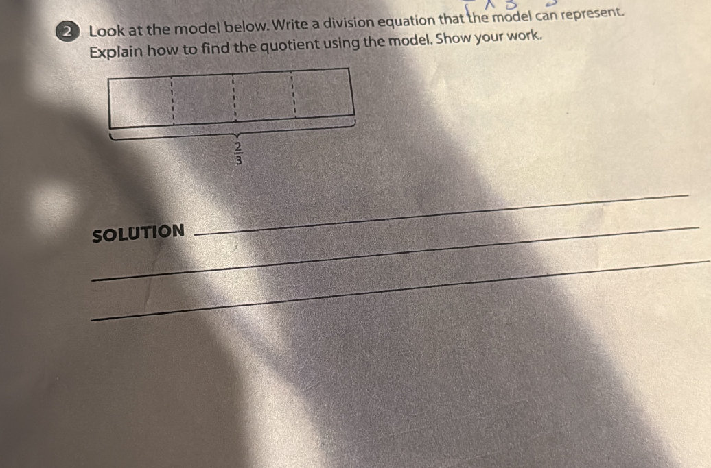 Look at the model below. Write a division | StudyX