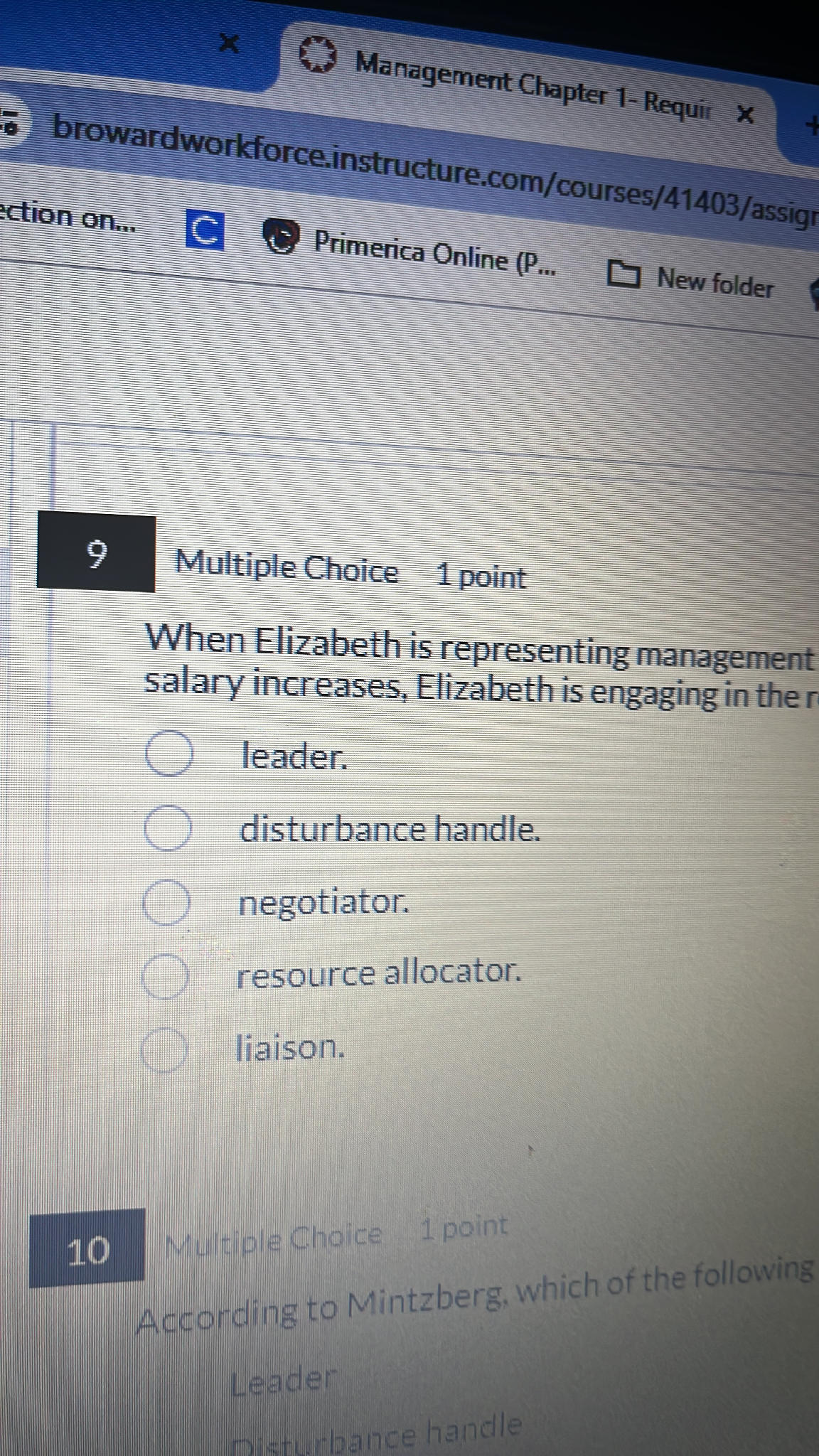 Multiple Choice 1 point When Elizabeth is | StudyX