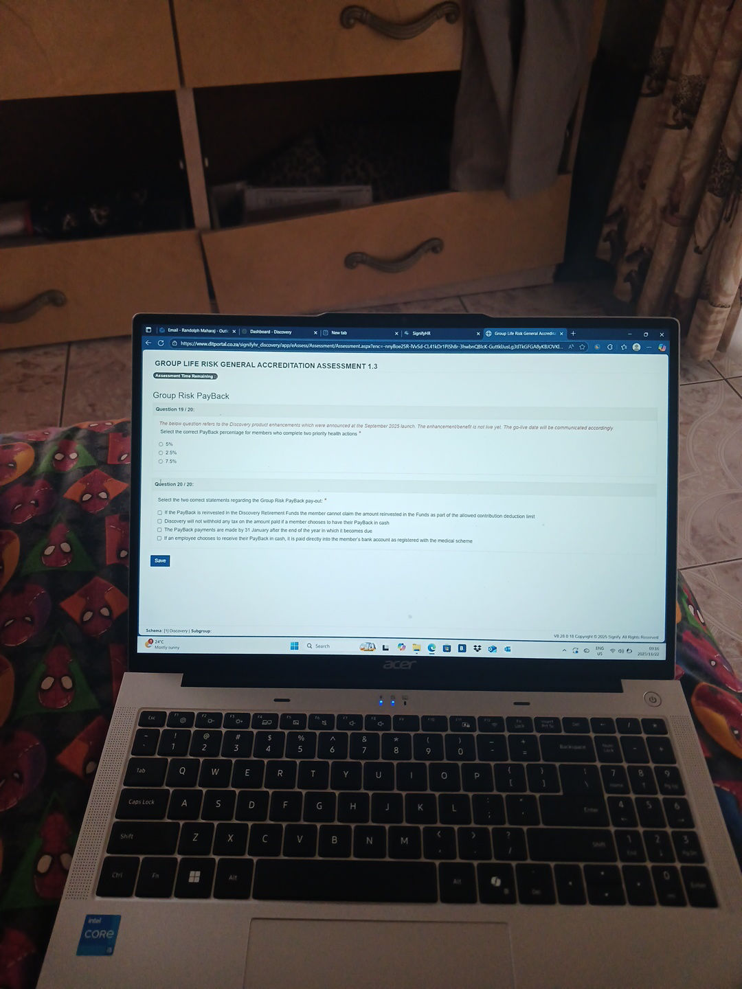 Group Risk PayBack Question 19/20: The below | StudyX