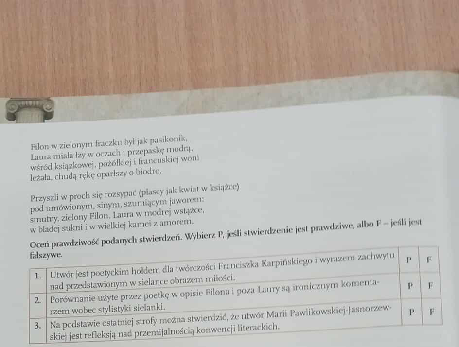 Filon w zielonym fraczku był jak pasikonik, | StudyX
