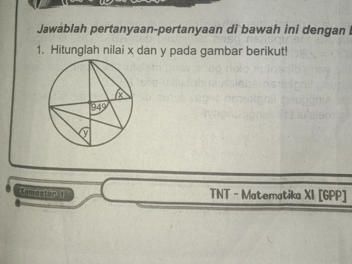 1. Hitunglah nilai x dan y pada gambar | StudyX