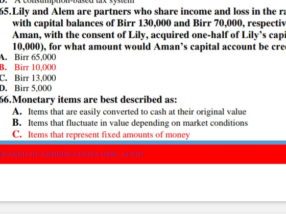 Lily and Alem are partners who share income | StudyX