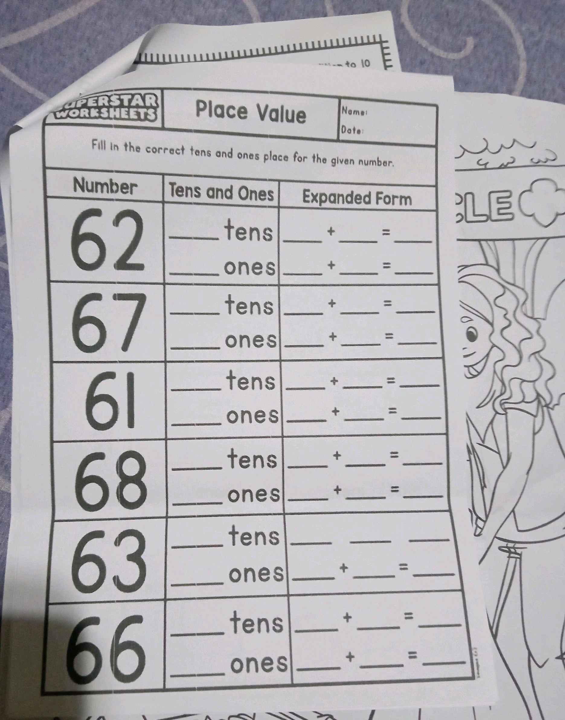Fill in the correct tens and ones place for | StudyX