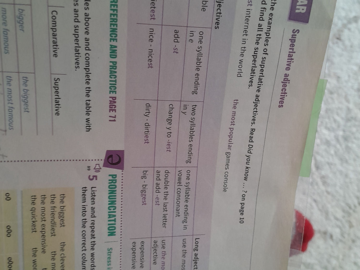 Read the examples of superlative adjectives | StudyX