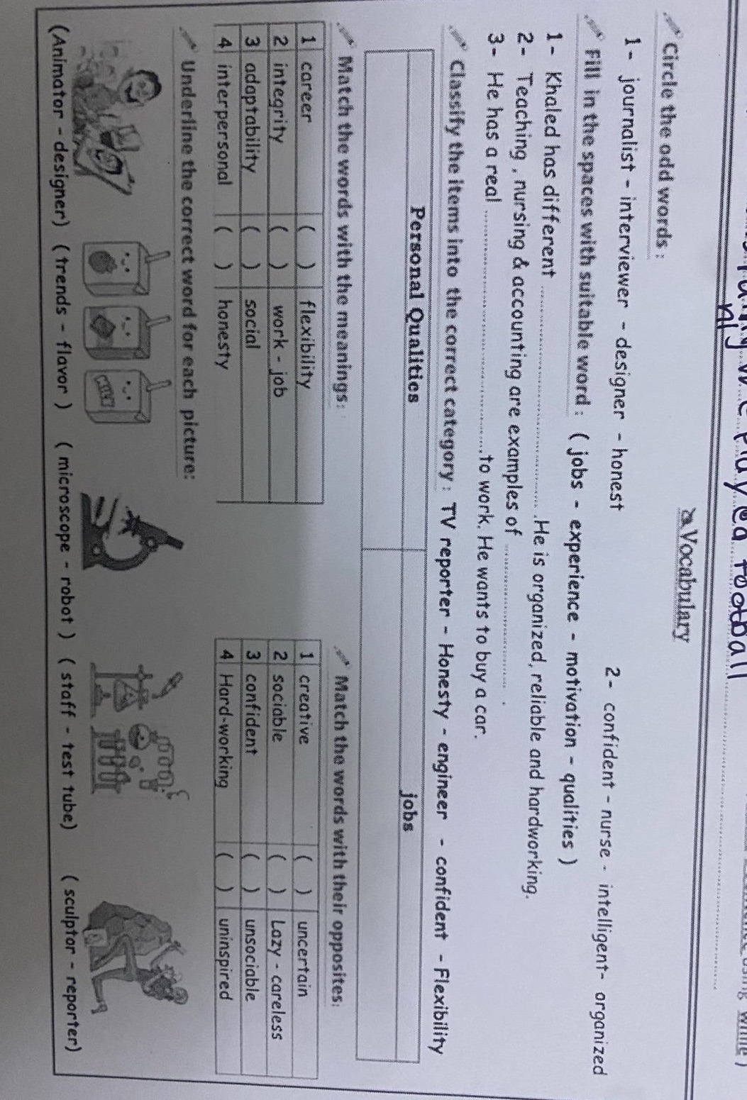 Circle the odd words: 1- journalist - | StudyX