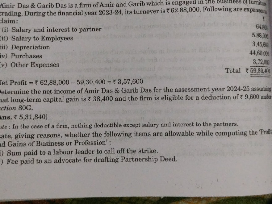 Amir Das Garib Das is a firm of Amir and | StudyX