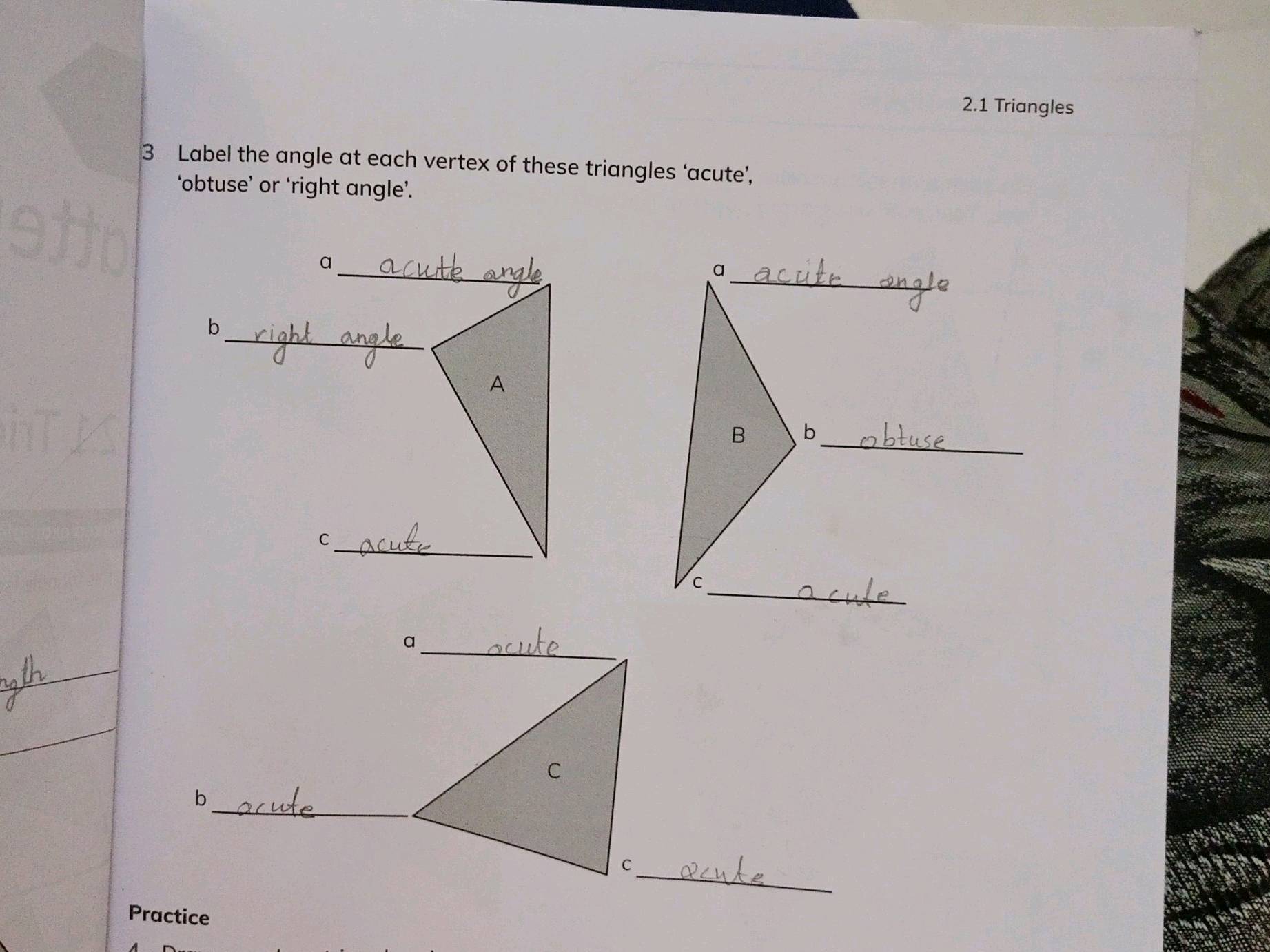 3 Label the angle at each vertex of these | StudyX