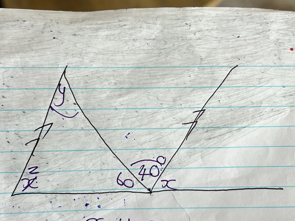 Based on the image, we have a triangle with | StudyX