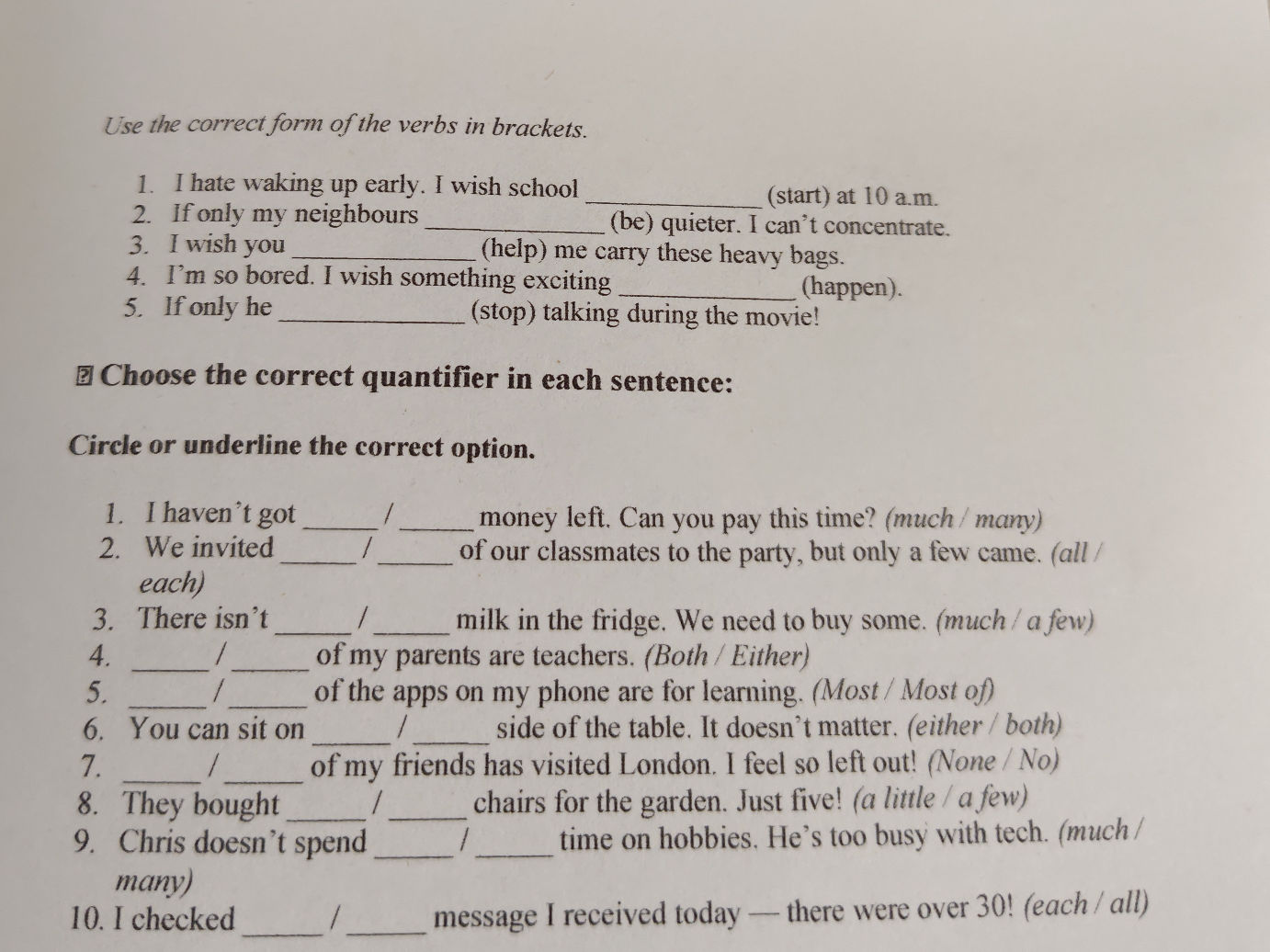 Use the correct form of the verbs in | StudyX