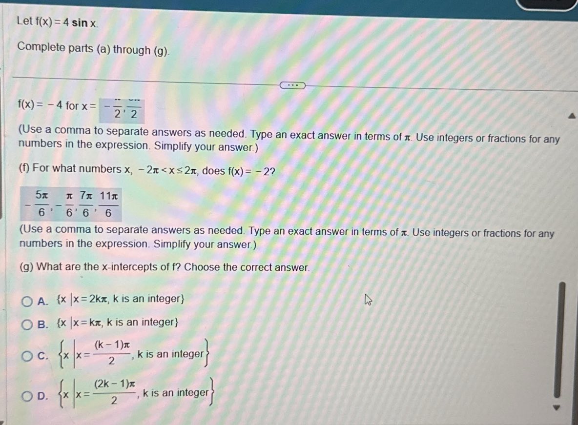 Let $f(x) = 4 x$. Complete parts (a) | StudyX