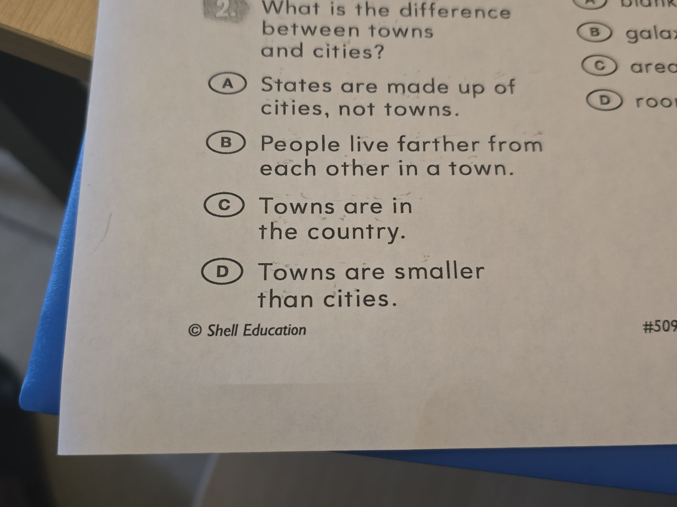 What is the difference between towns and | StudyX