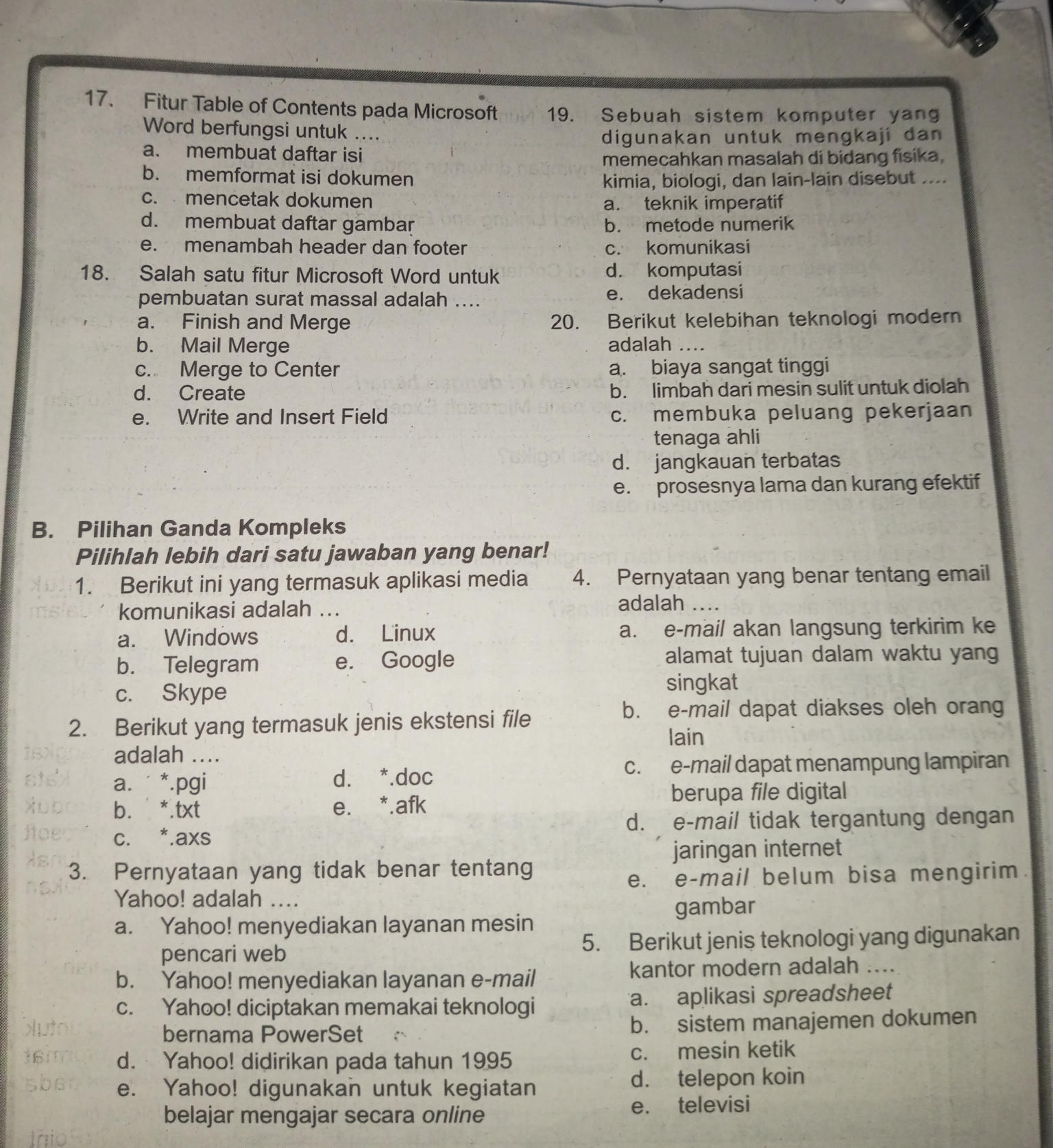 17. Fitur Table of Contents pada Microsoft | StudyX